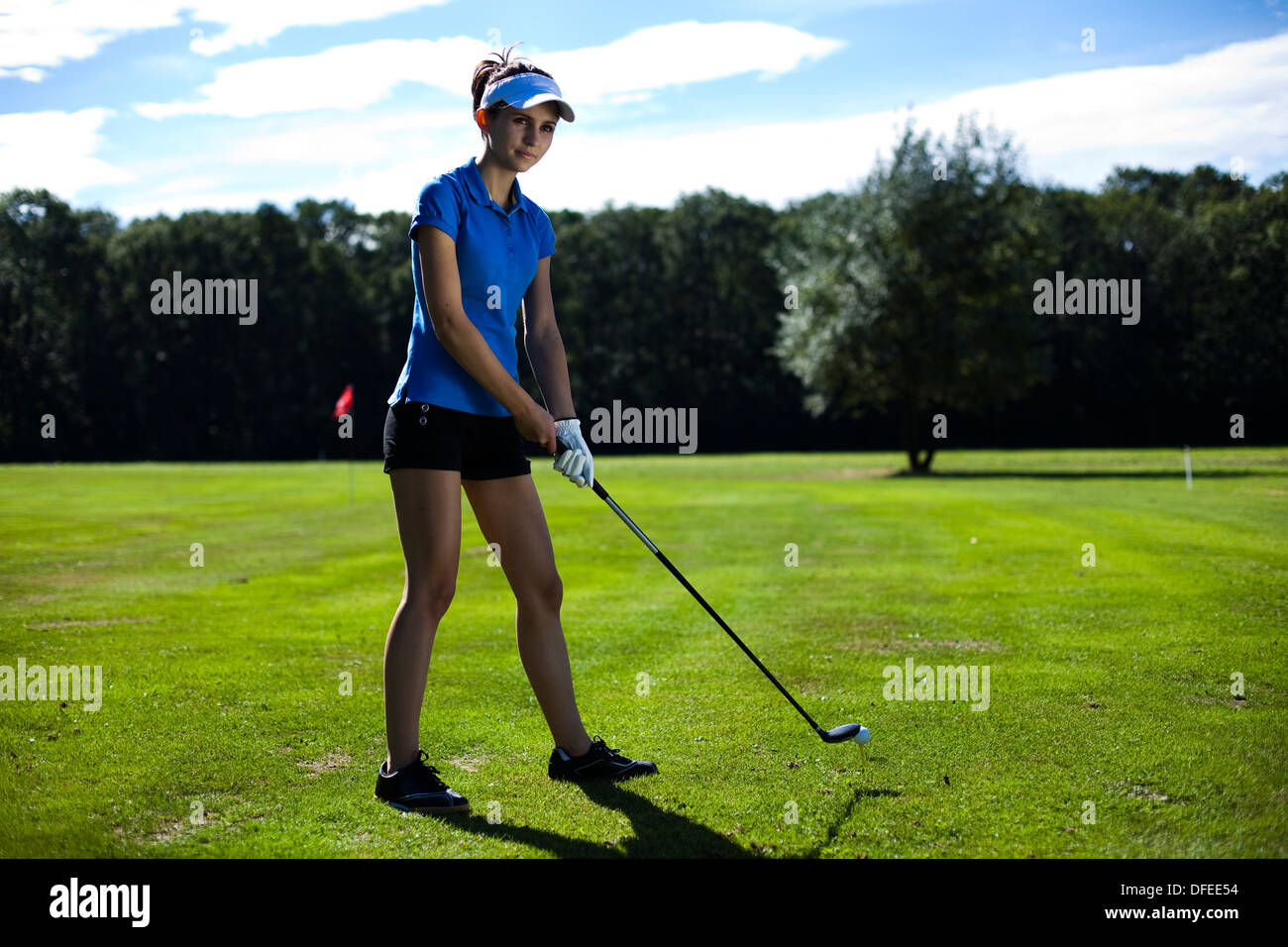 Women playing golf in summer Stock Photo - Alamy