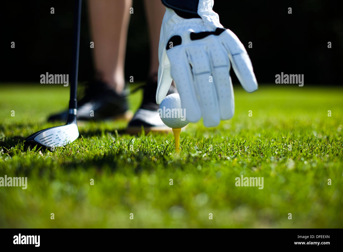 Hand and golf ball Stock Photo - Alamy
