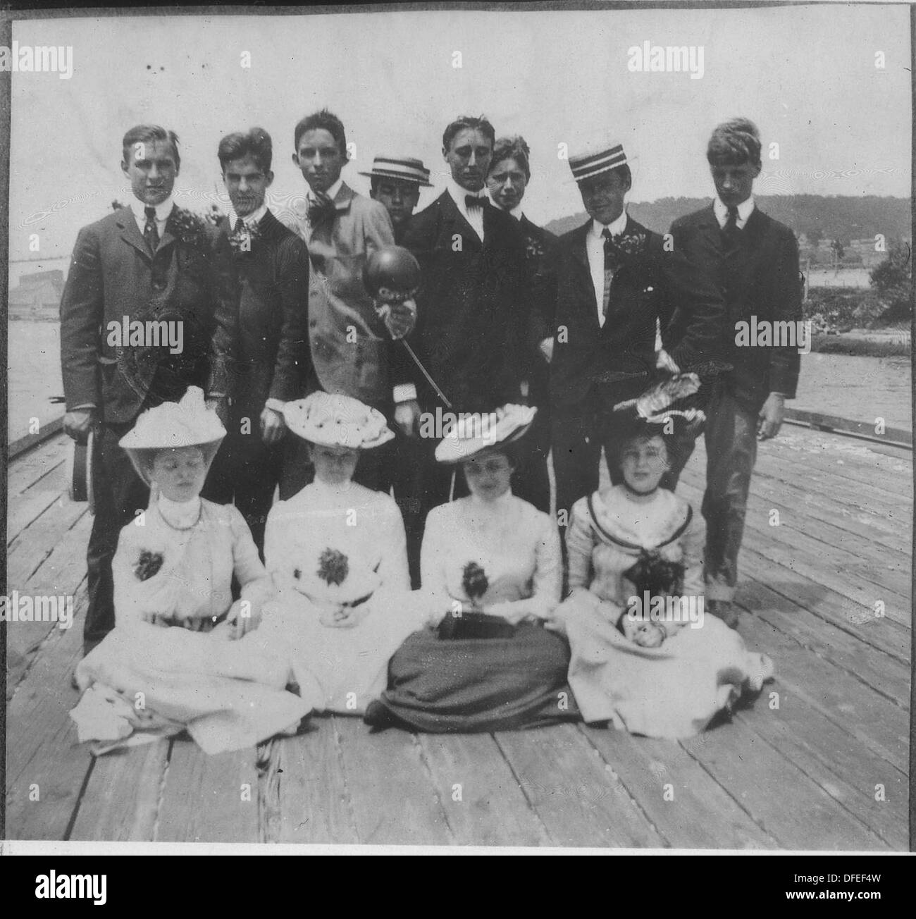 Franklin D. Roosevelt, fifth from left, at Muriel Delano Robbins' party ...