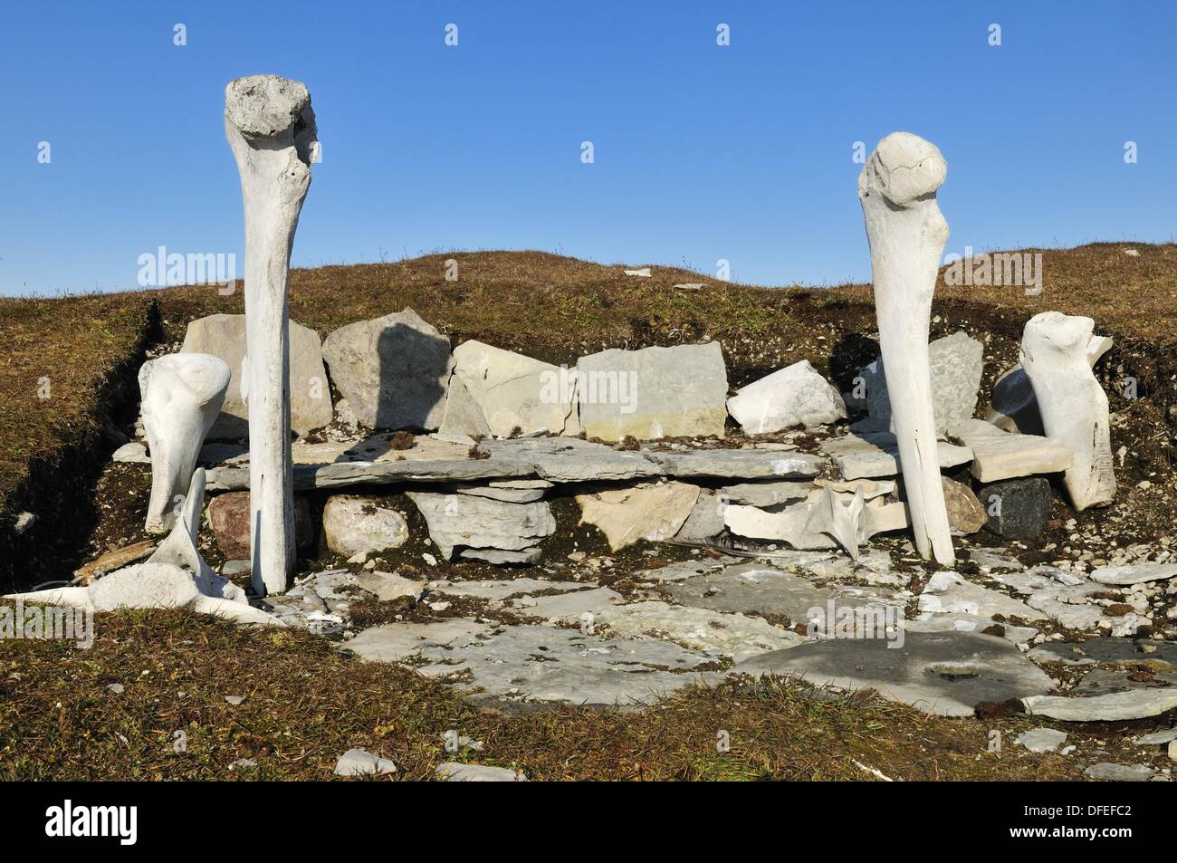 historic Inuit house from the Thule Culture made out of whale bones ...