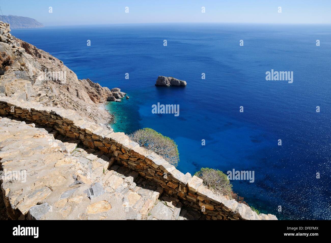 Greece, Cyclades, Amorgos View from Hozoviotissa Monastery over the ...