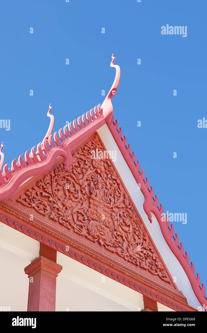 Detail of the gable of the national museum building in Phnom Penh ...