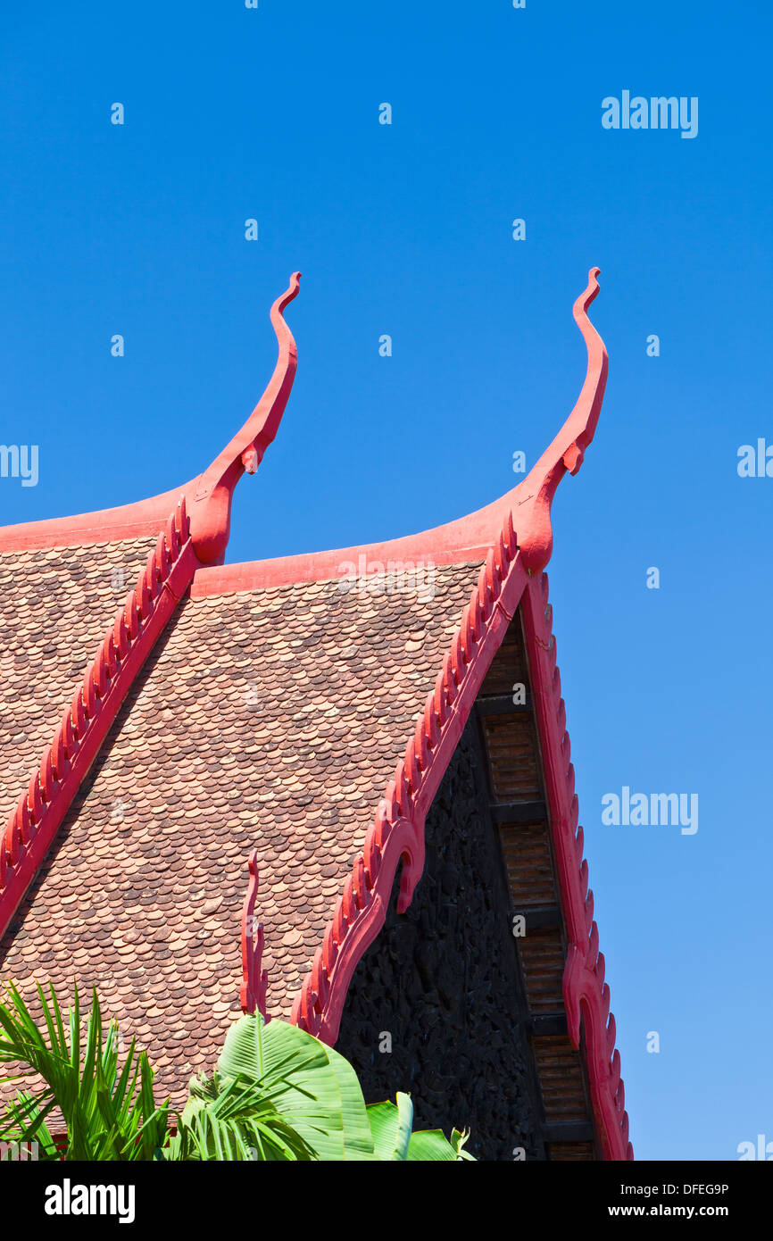 Detail of the multi tiered roof of the national museum building in ...