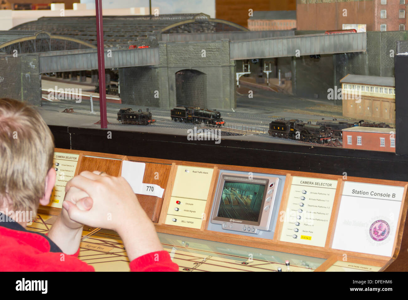Control console used to operate the EM scale exhibition model railway ...