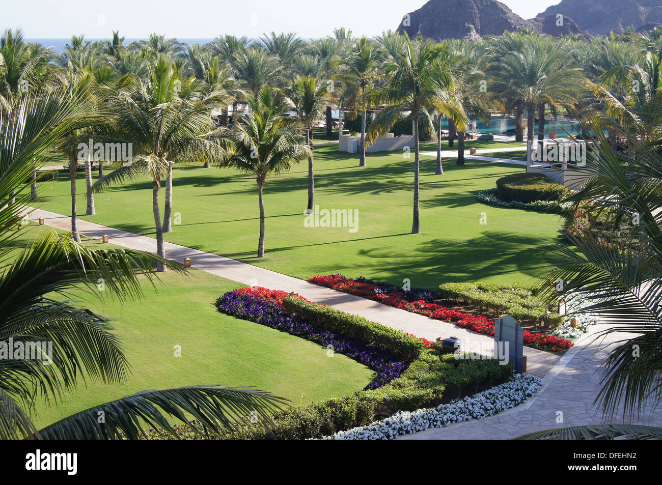 Gardens at Al Bustan Palace, Oman Stock Photo - Alamy