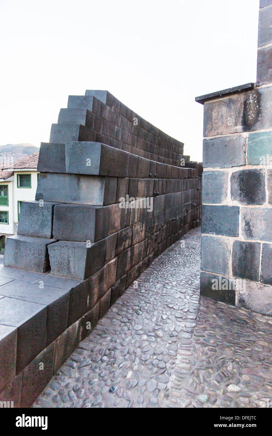 Inca Wall in ancient city of Machu Picchu, Peru, South America.Example ...