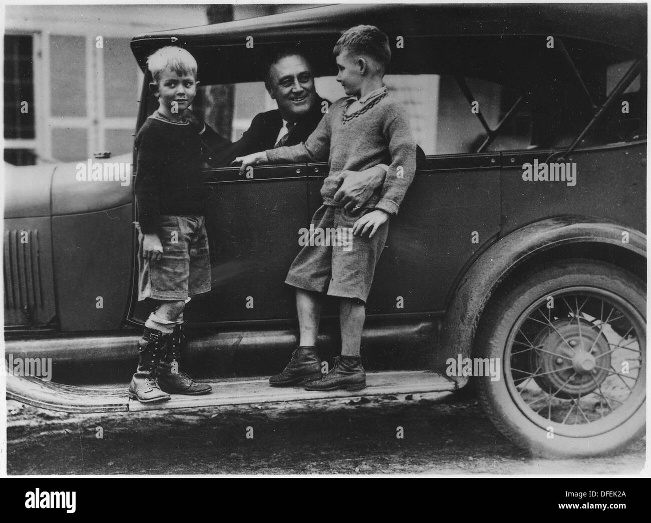 A photograph capturing Franklin D. Roosevelt with Hugh Love and Arthur ...