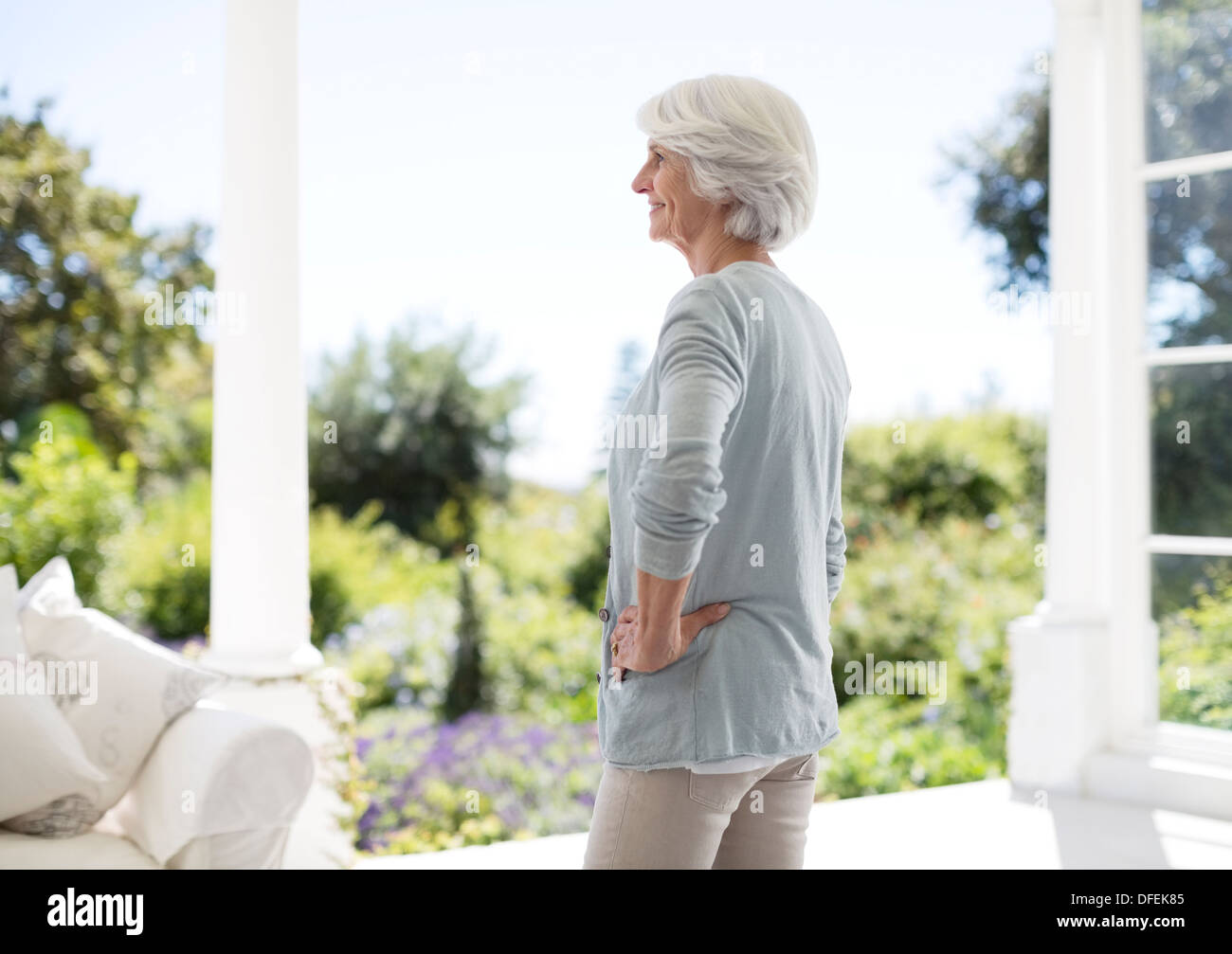Side view female senior hi-res stock photography and images - Alamy