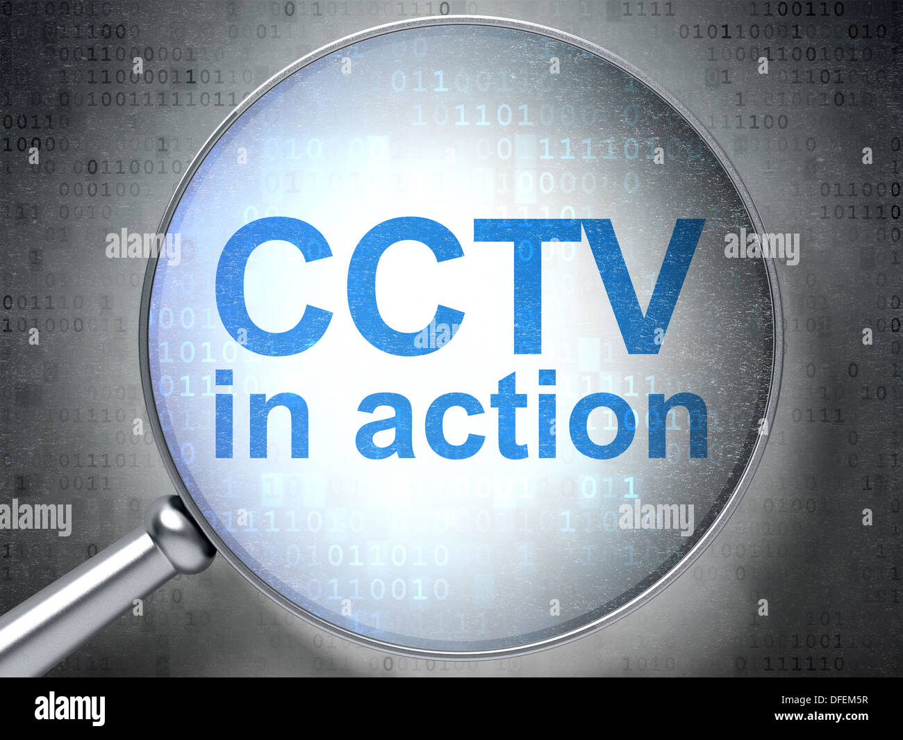 Privacy concept: CCTV In action with optical glass Stock Photo - Alamy