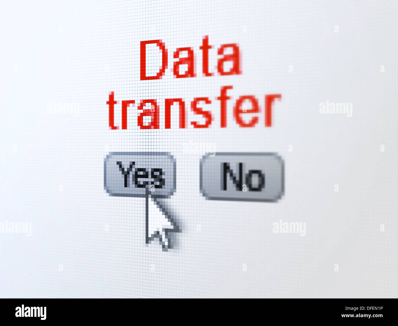 Information concept: Data Transfer on digital computer screen Stock ...