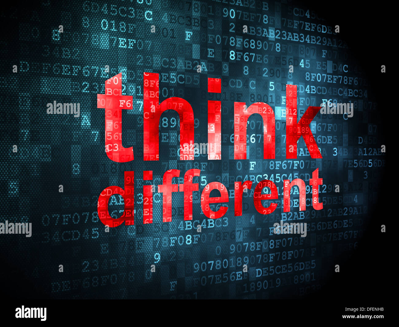 Education concept: Think Different on digital background Stock Photo ...