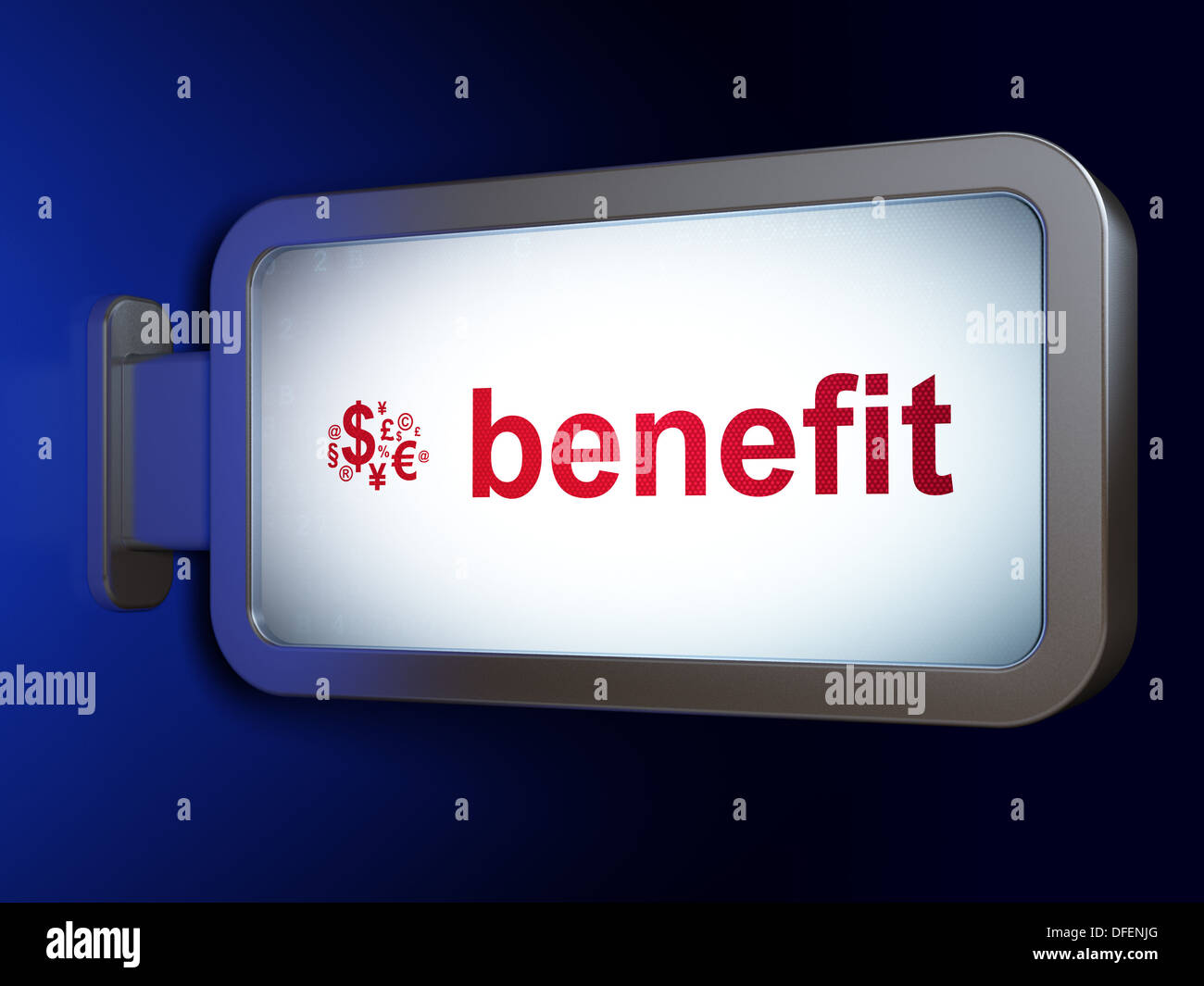 Business concept: Benefit and Finance Symbol on billboard backgr Stock ...