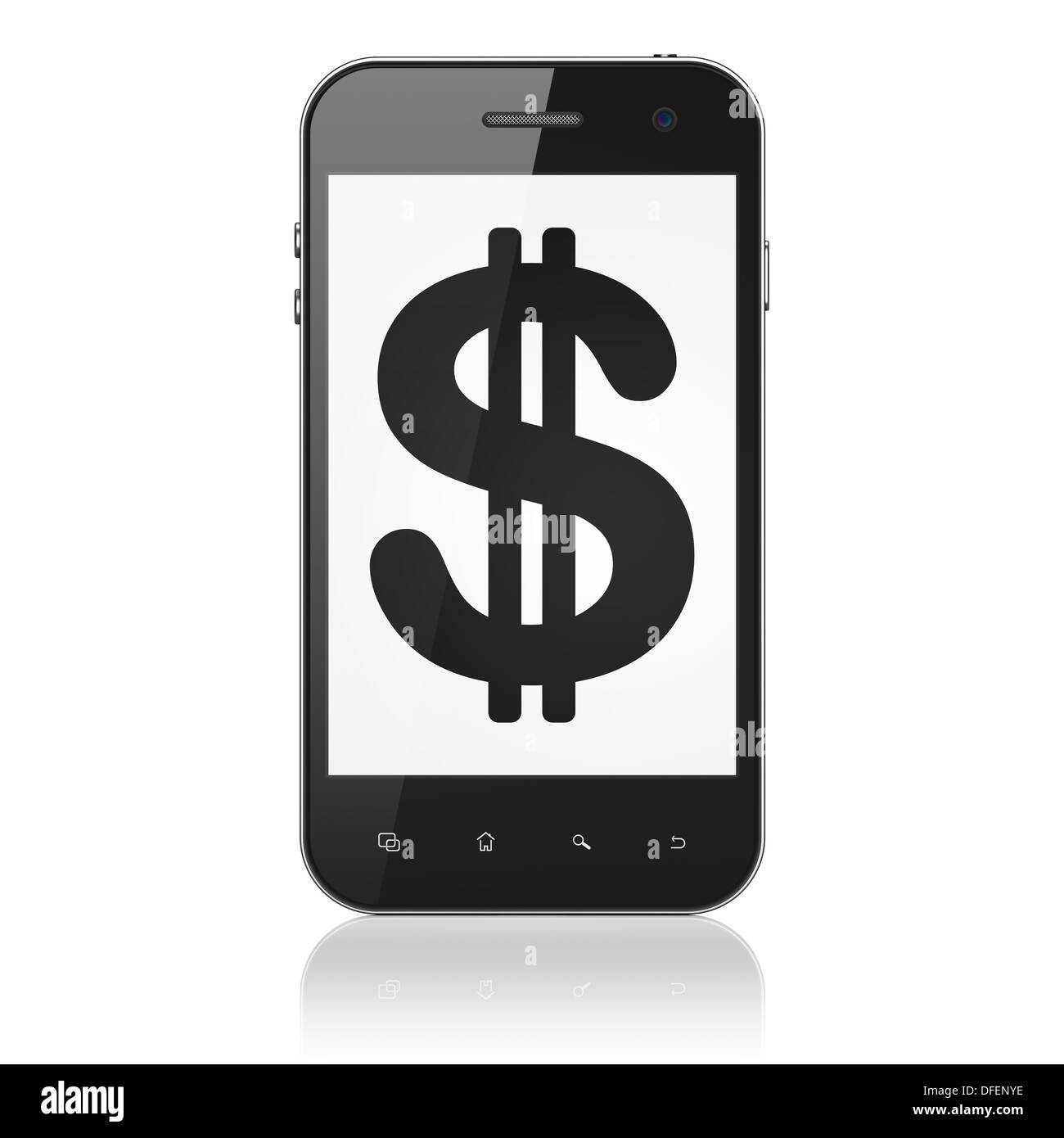 Currency concept sign mobile Black and White Stock Photos & Images - Alamy