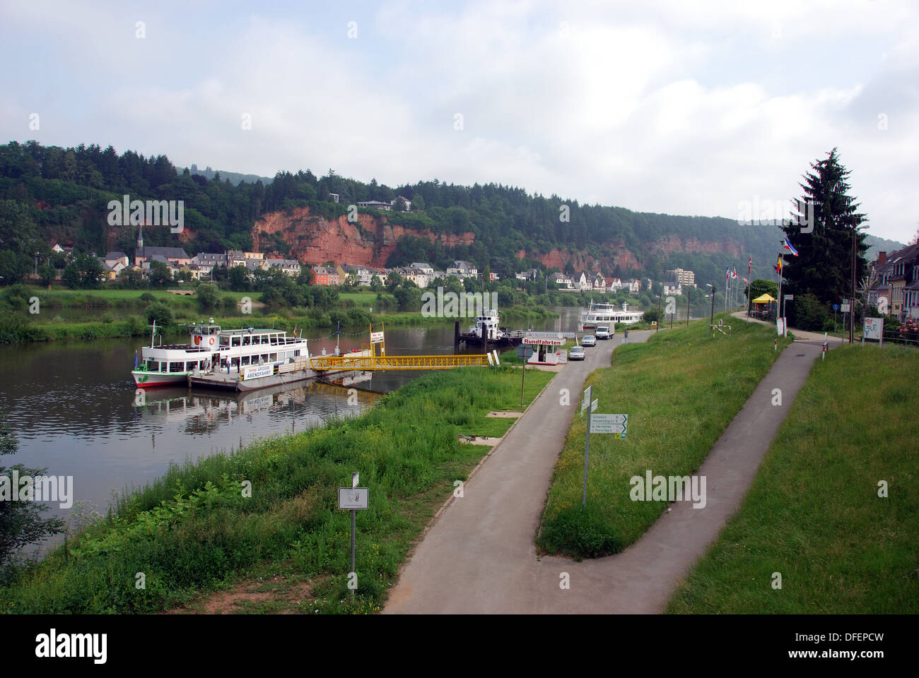 Waterfront, Mosel river, Trier, Germany Stock Photo - Alamy