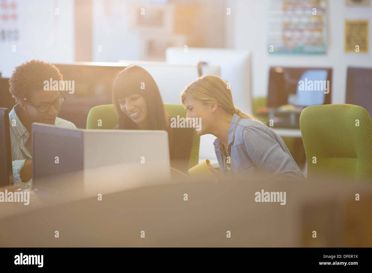 3 three people using hi-res stock photography and images - Alamy
