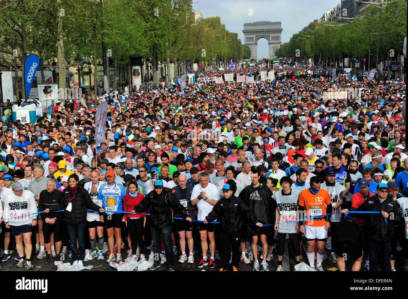 France,Paris,36 th marathon of Paris,Apr 15,2012 Group of Runners ...
