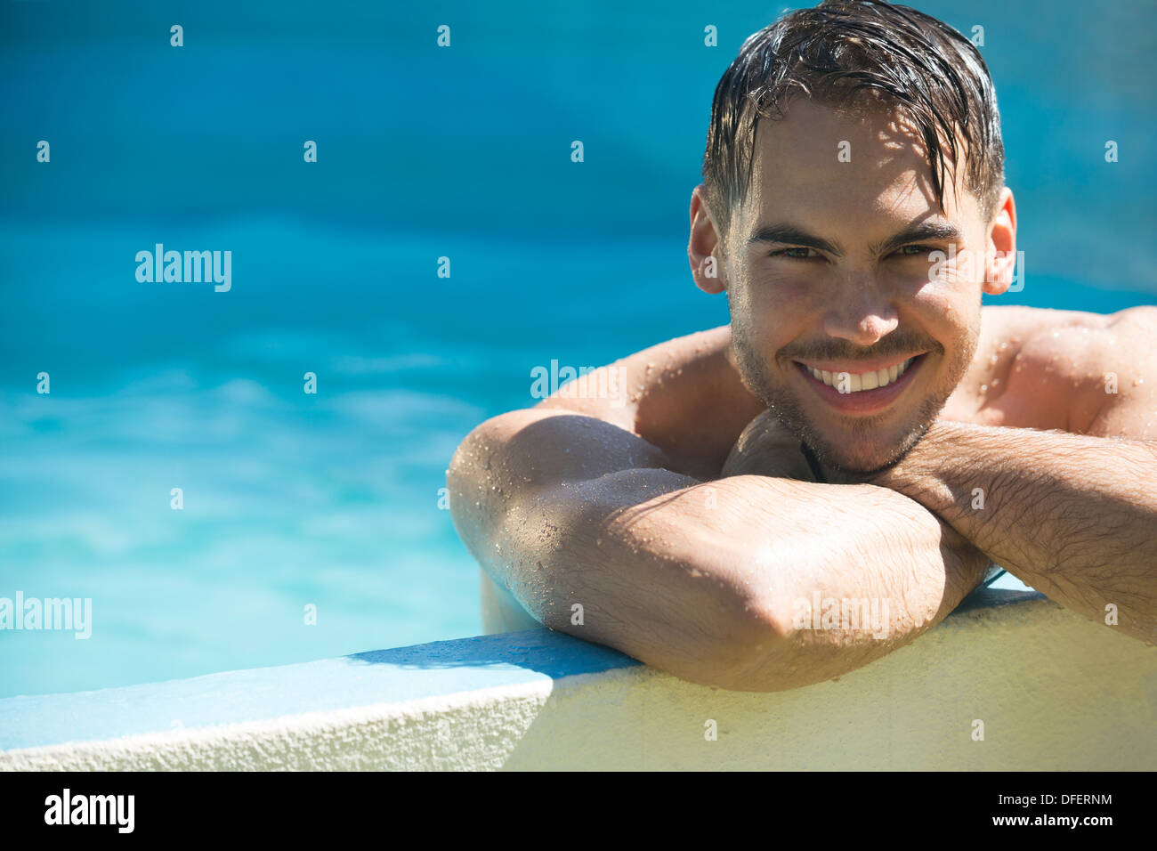Young Man In Swimming Pool Stock Photos & Young Man In Swimming Pool ...
