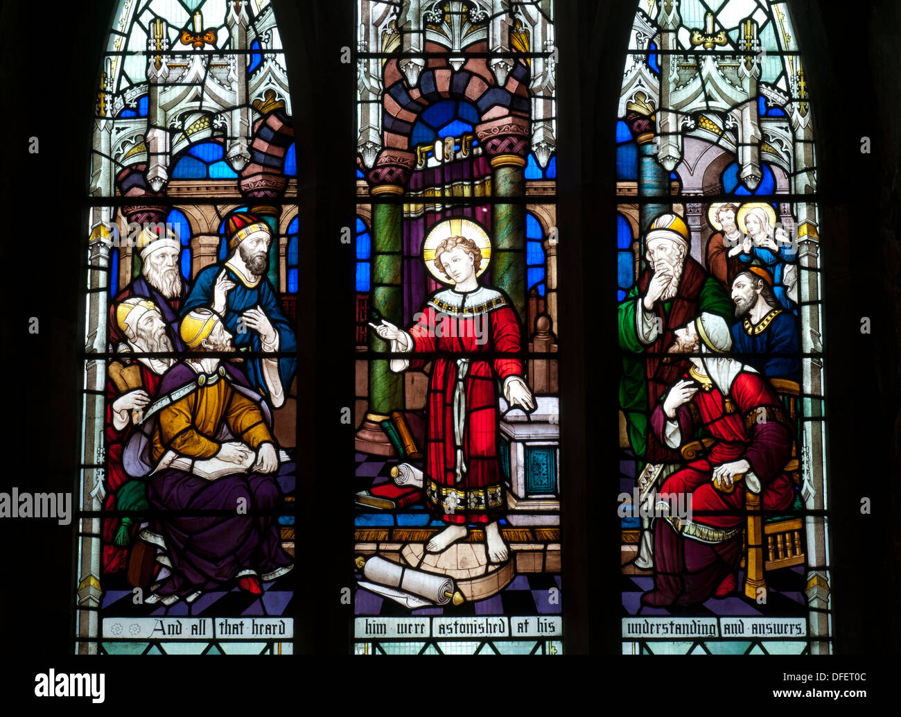 Stained glass in St. Mary`s Church, Barwell, Leicestershire, England ...