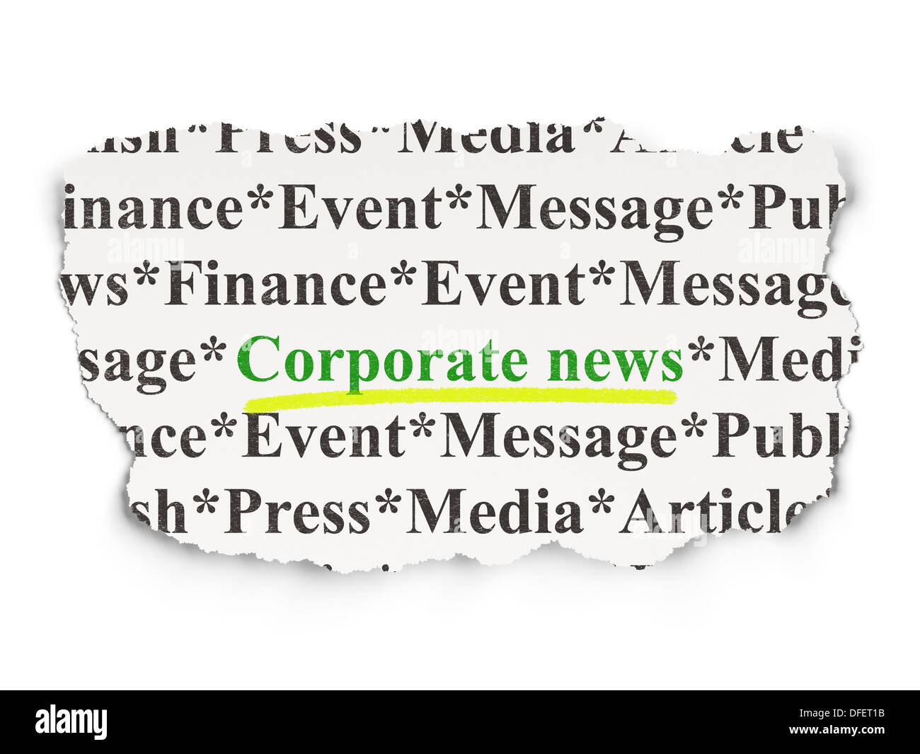 News concept: Corporate News on Paper background Stock Photo - Alamy