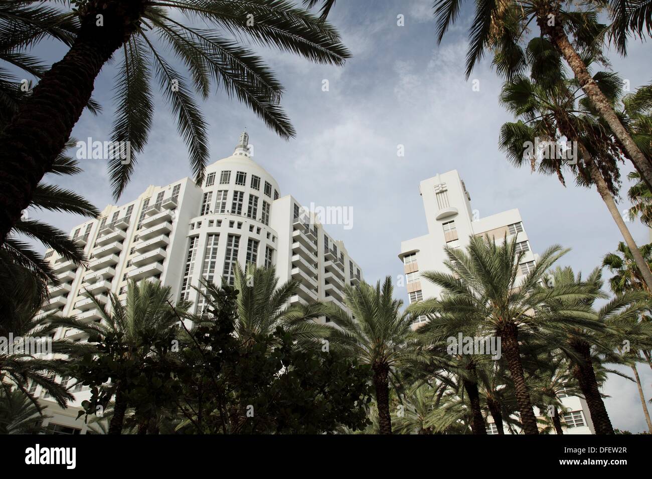 Building and Palms in Miami Beach, Florida, USA Stock Photo - Alamy