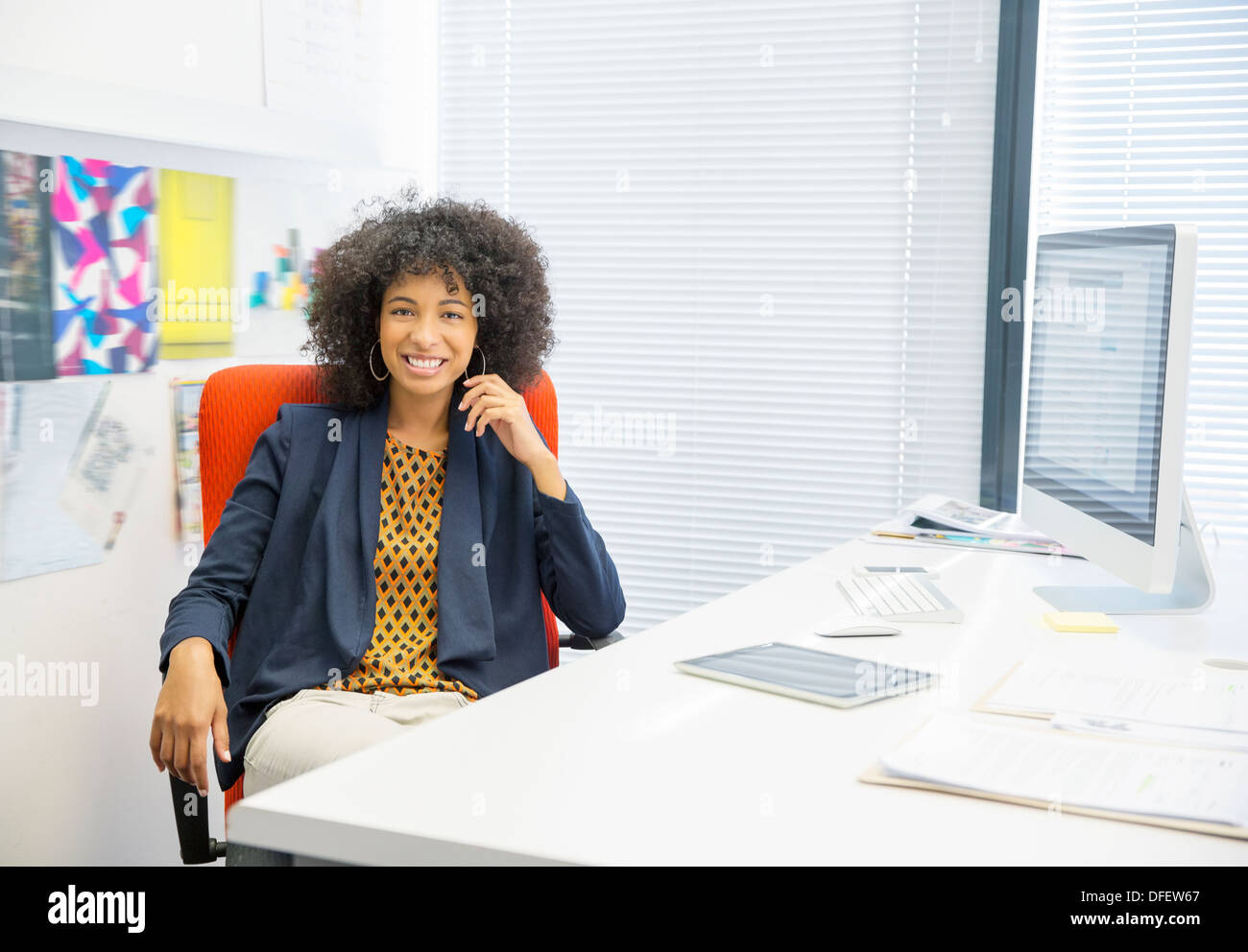 African american creative businesswoman desk hi-res stock photography ...