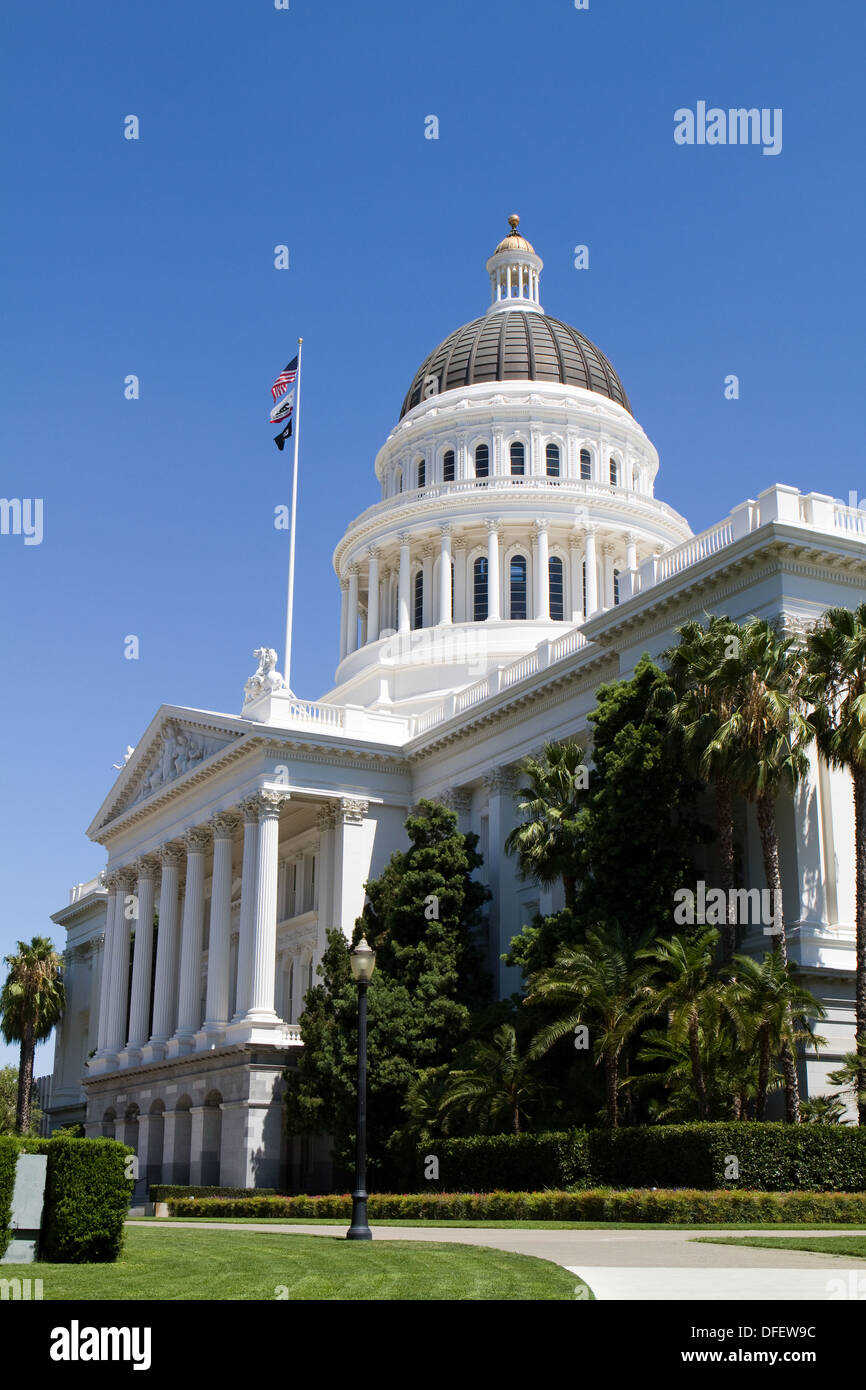California state capitol building with dome located in Sacramento, CA ...