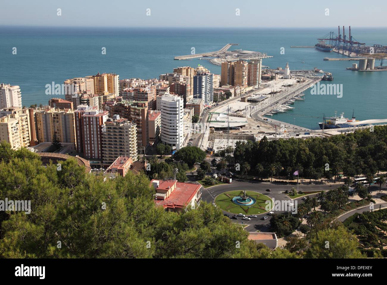 Aerial view of the city of Malaga, Spain, Europe Stock Photo - Alamy