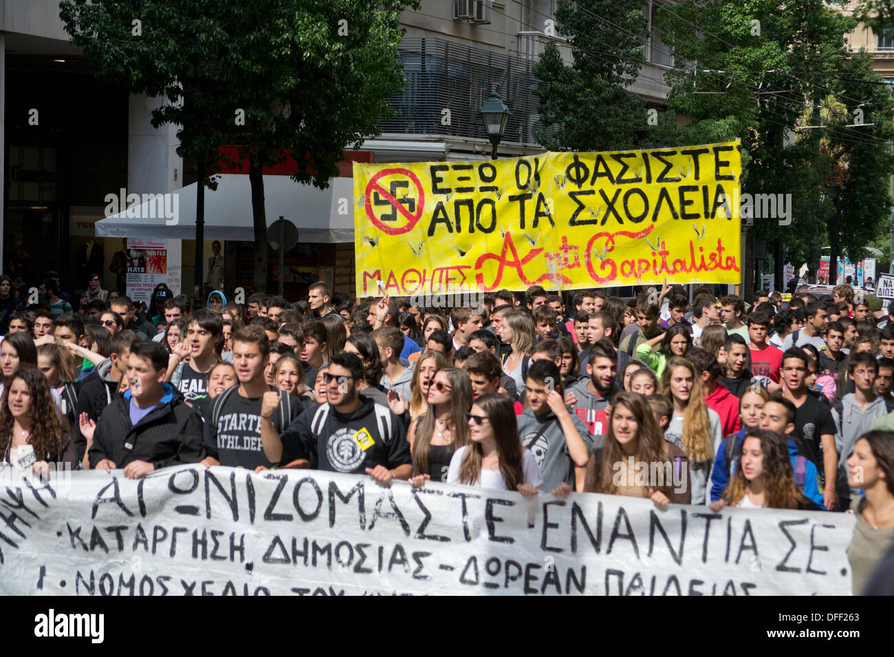 Students protest greece hi-res stock photography and images - Alamy