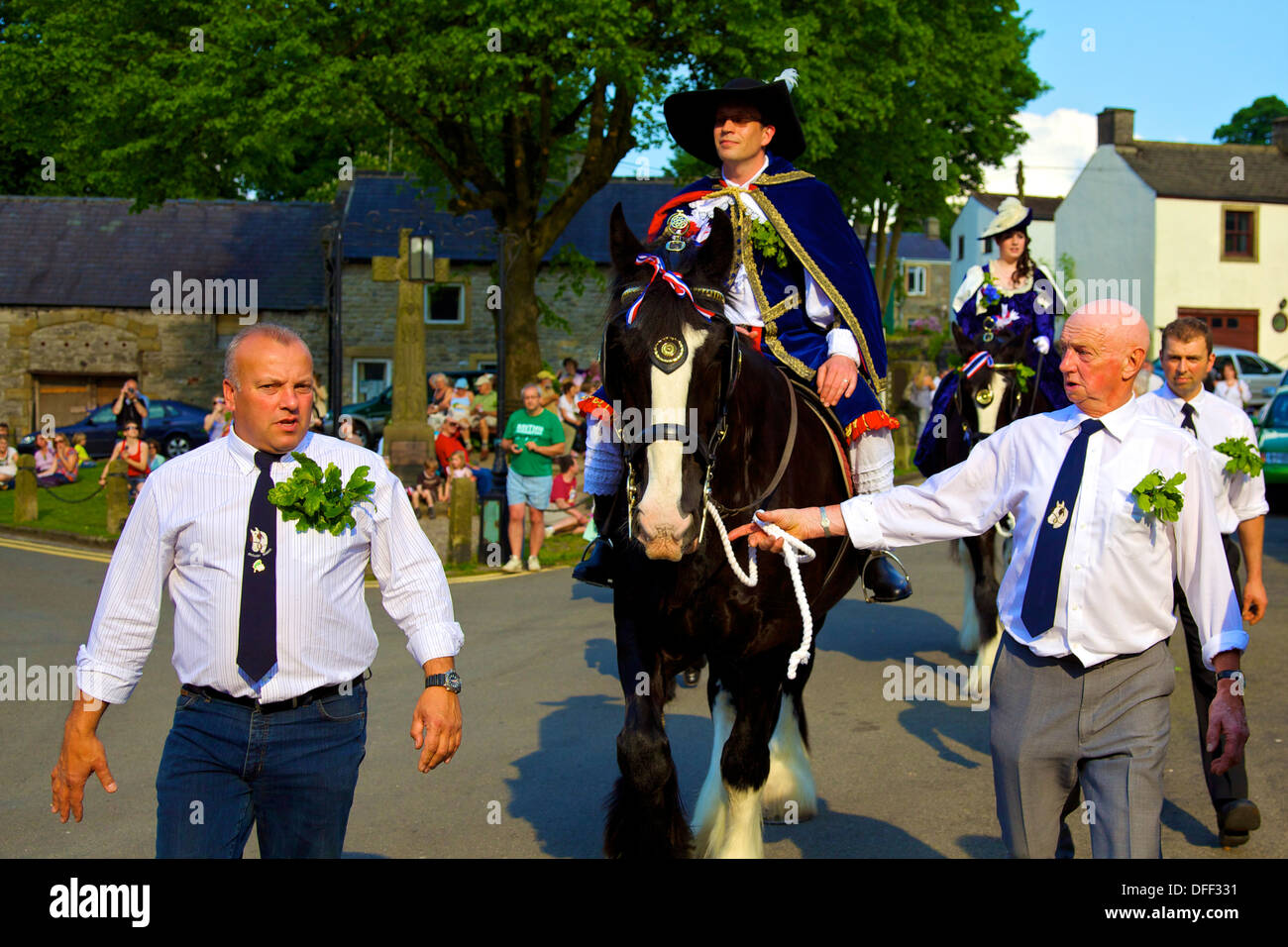 Castleton Garland Day Custom, Castleton, Derbyshire, England Stock ...