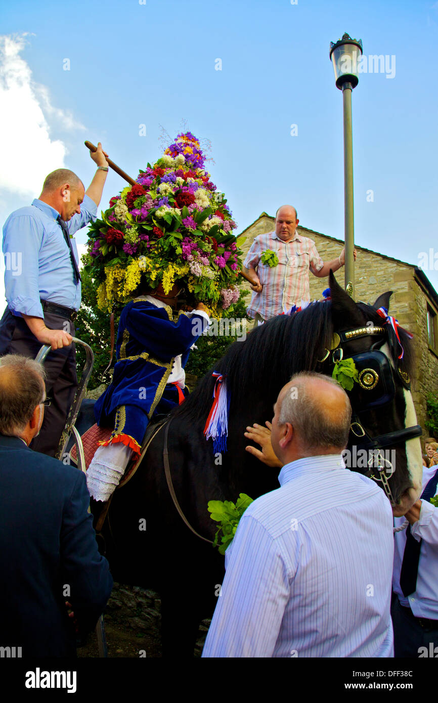 Castleton Garland Day Custom, Castleton, Derbyshire, England Stock ...