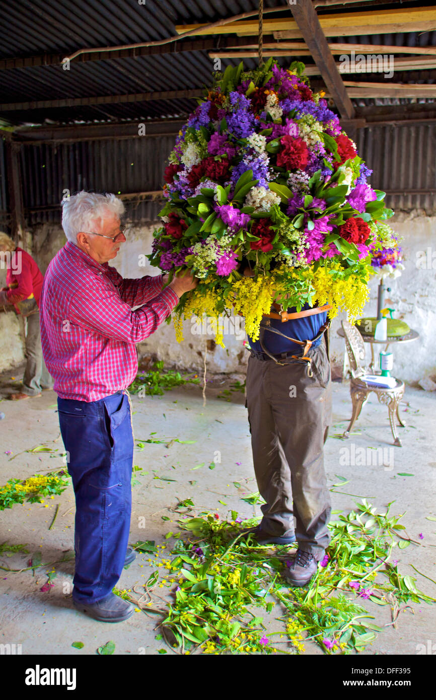 Castleton Garland Day Custom, Castleton, Derbyshire, England Stock ...