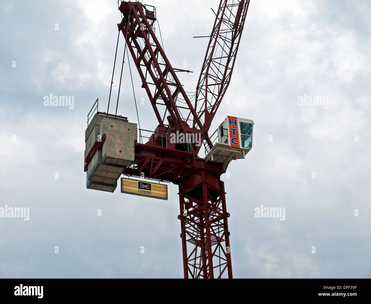 Crossrail crane at Pudding Mill DLR Station, London Borough of Newham ...