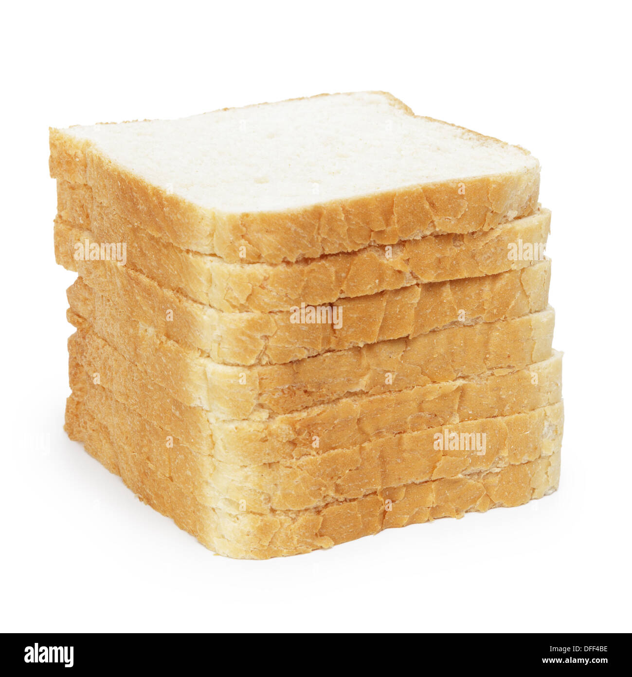 seven slices of toast bread in stack, isolated on white Stock Photo - Alamy