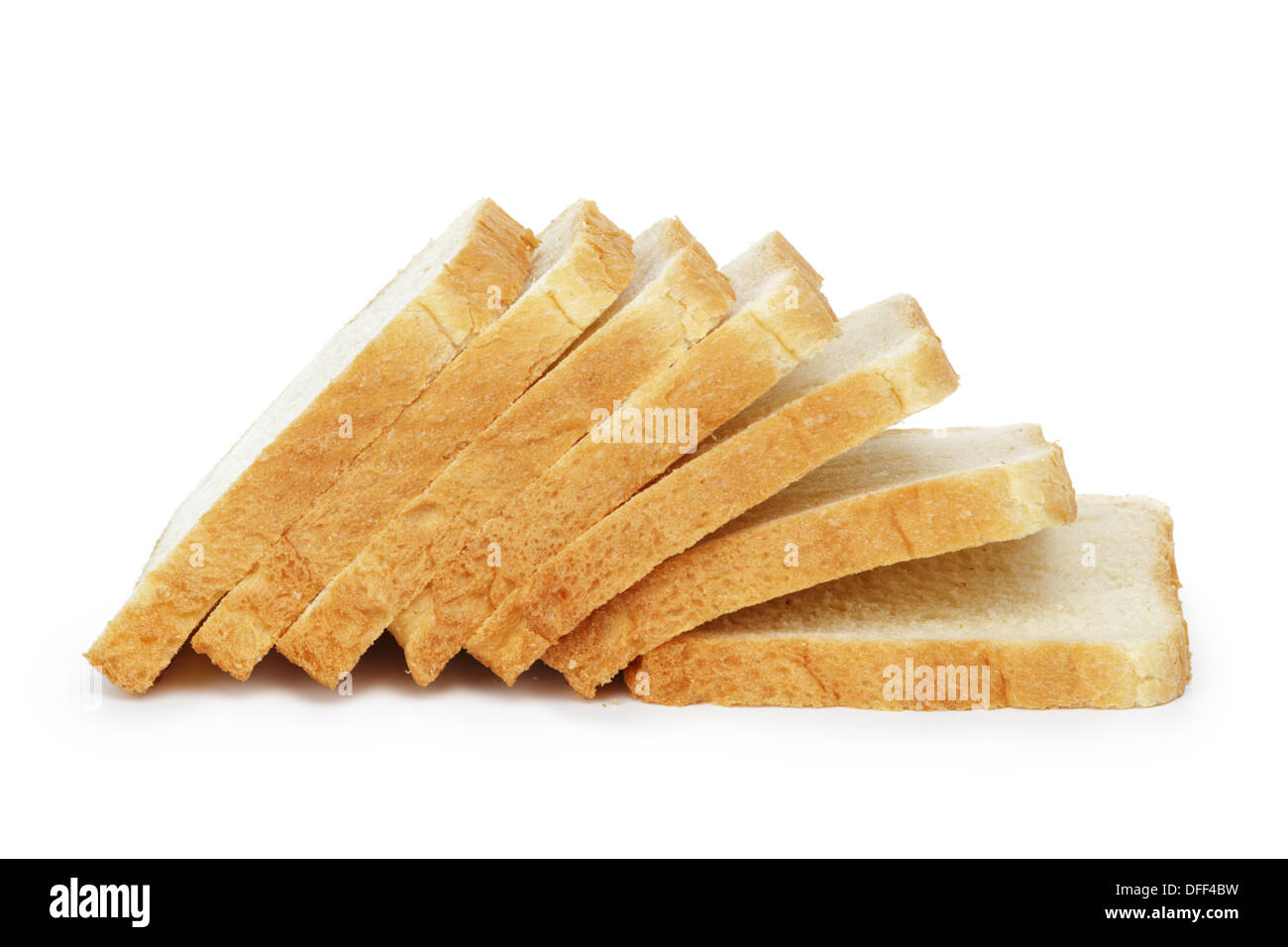 seven slices of toast bread, isolated on white Stock Photo - Alamy