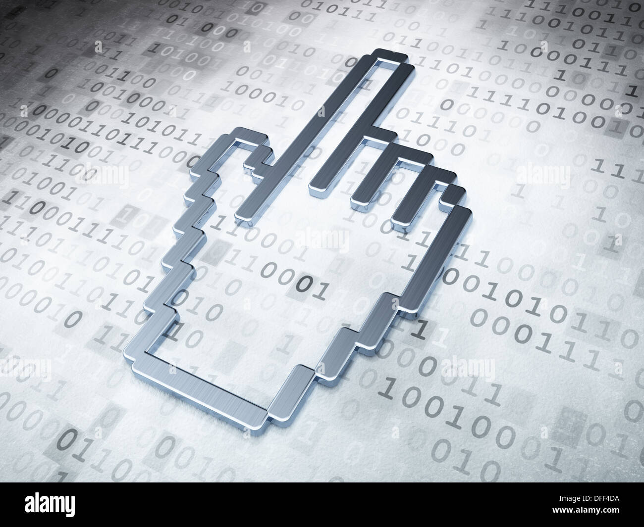 Web design concept: Silver Mouse Cursor on digital background Stock ...