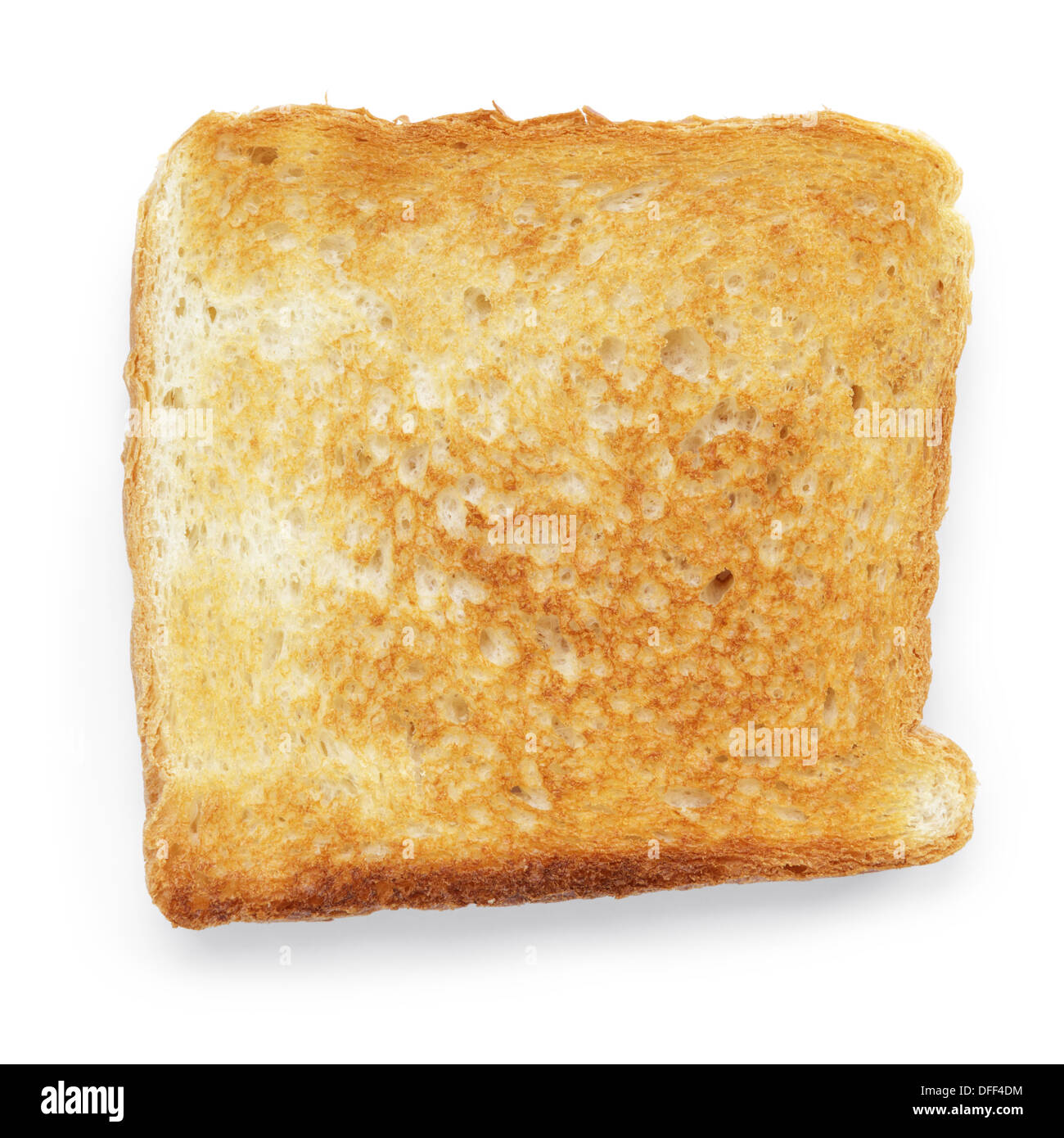 toasted slice of white toast bread, on white background with shadow ...