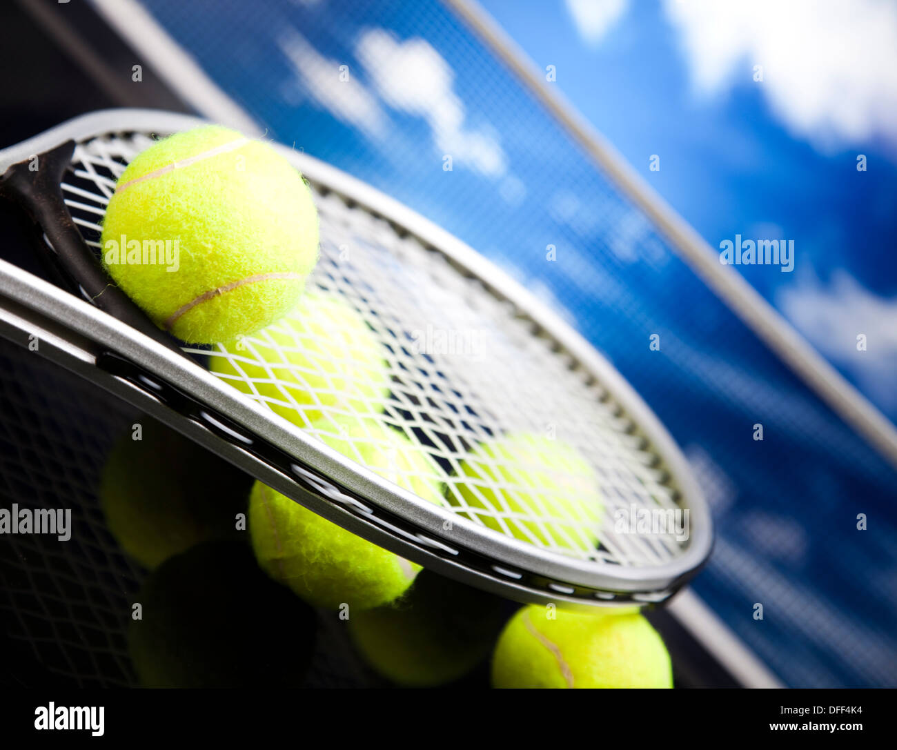 Tennis racket with tennis ball Stock Photo - Alamy