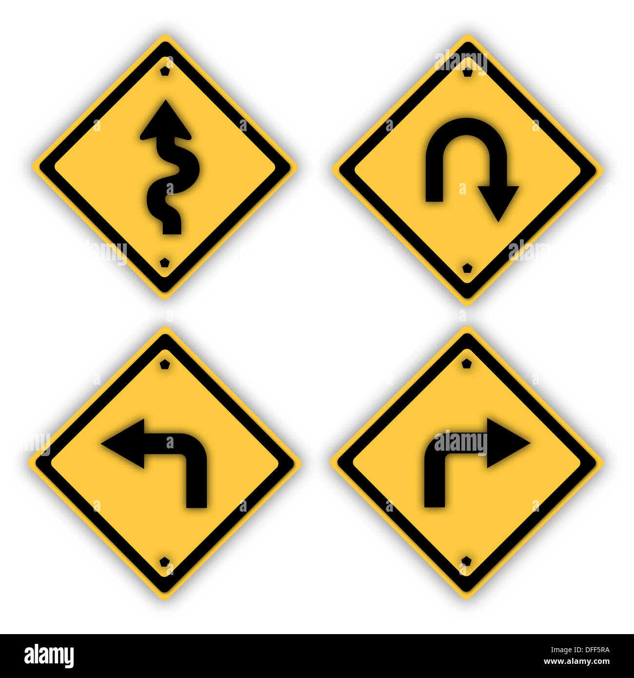 Yield roundabout traffic signs hi-res stock photography and images - Alamy