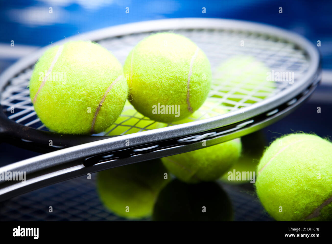 Tennis racket with tennis ball Stock Photo - Alamy