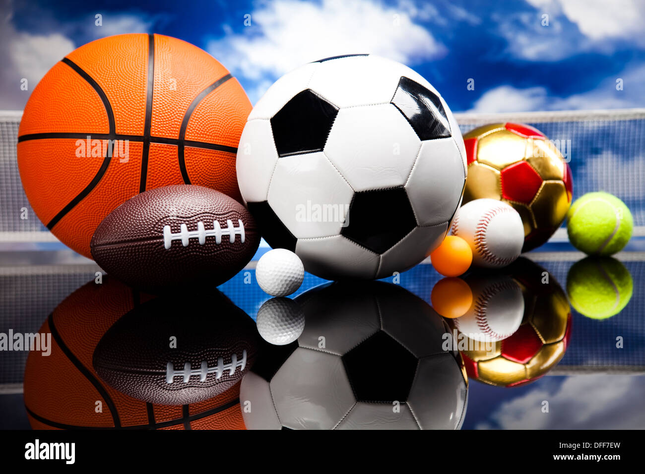 Sports balls, a lot of balls and stuff Stock Photo - Alamy