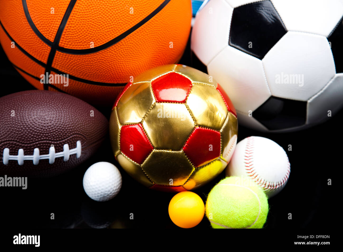 Sport equipment and balls Stock Photo - Alamy