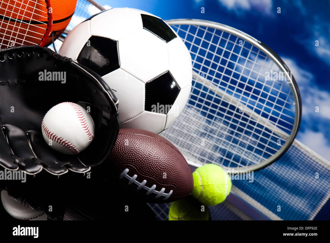 Sports balls, a lot of balls and stuff Stock Photo - Alamy