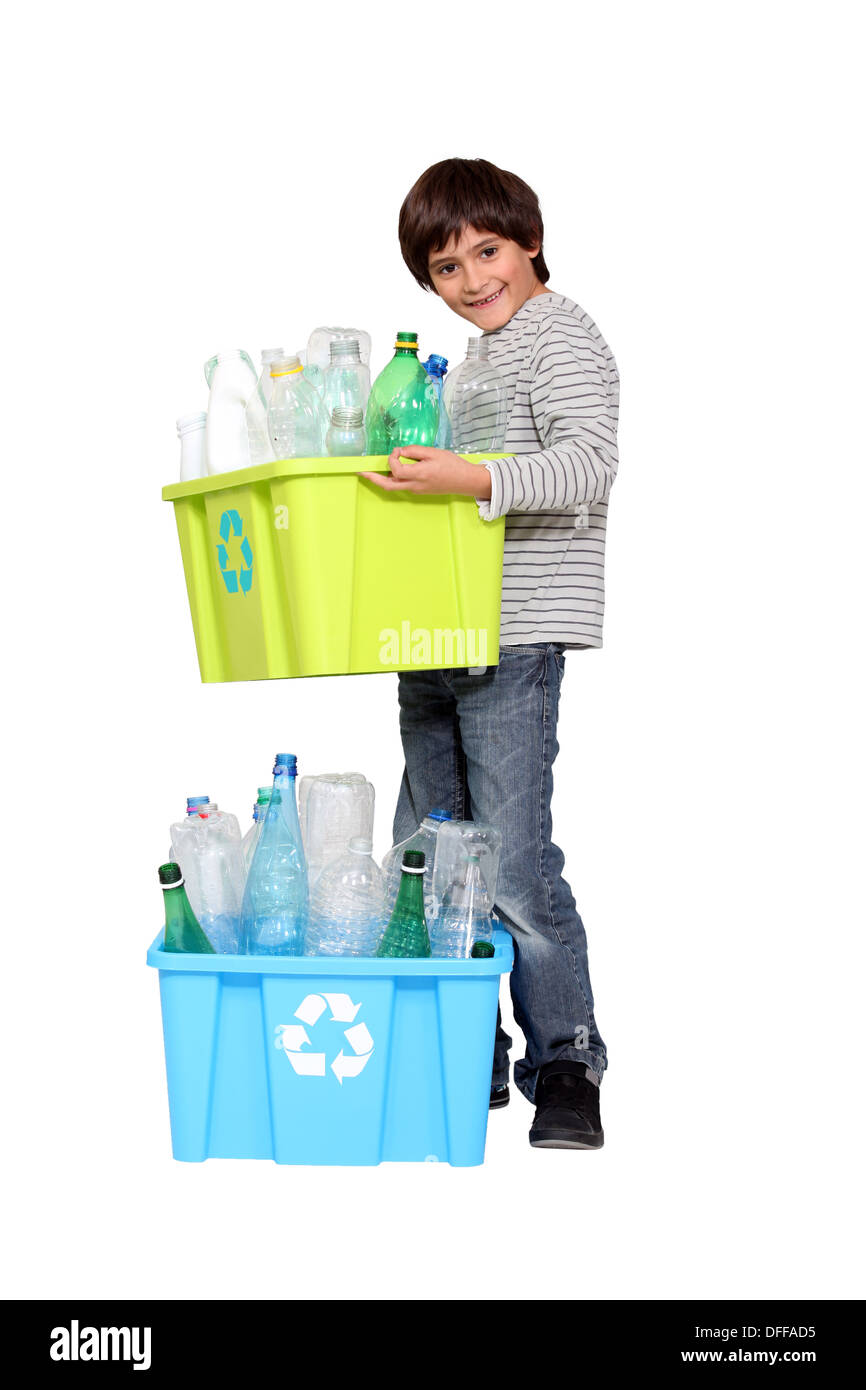 little boy waste sorting Stock Photo - Alamy