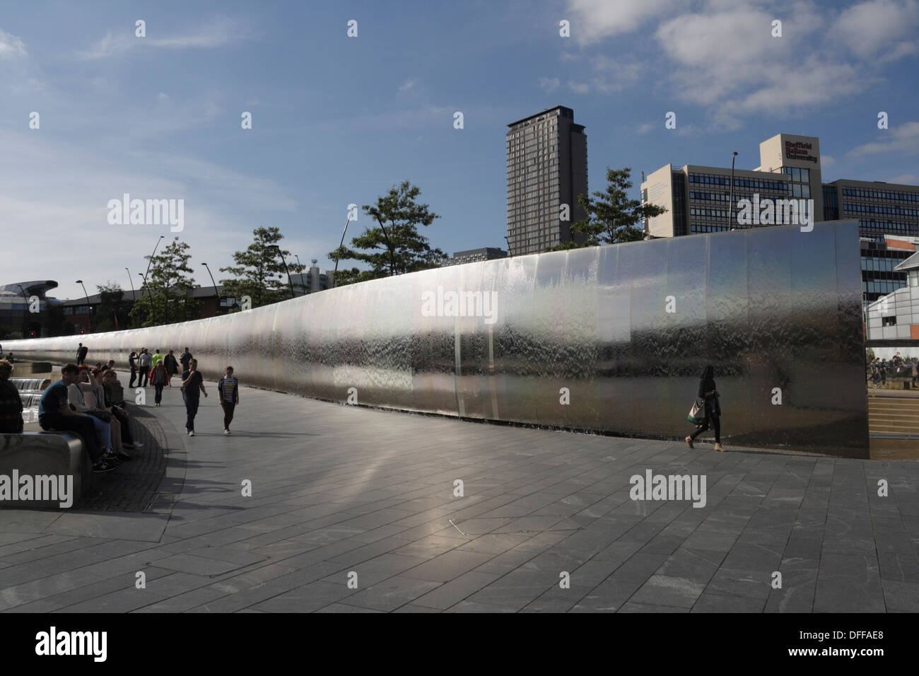 Sheaf Square in Sheffield city centre England and the railway station ...