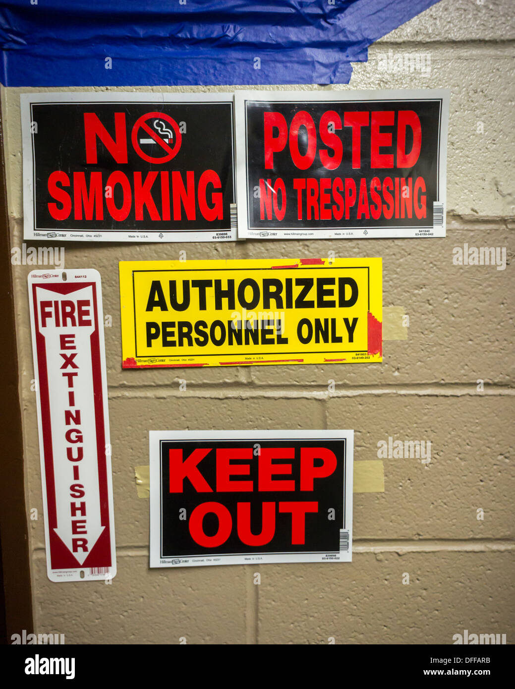 Safety reminders, no trespassing and danger signs bar entry during an ...