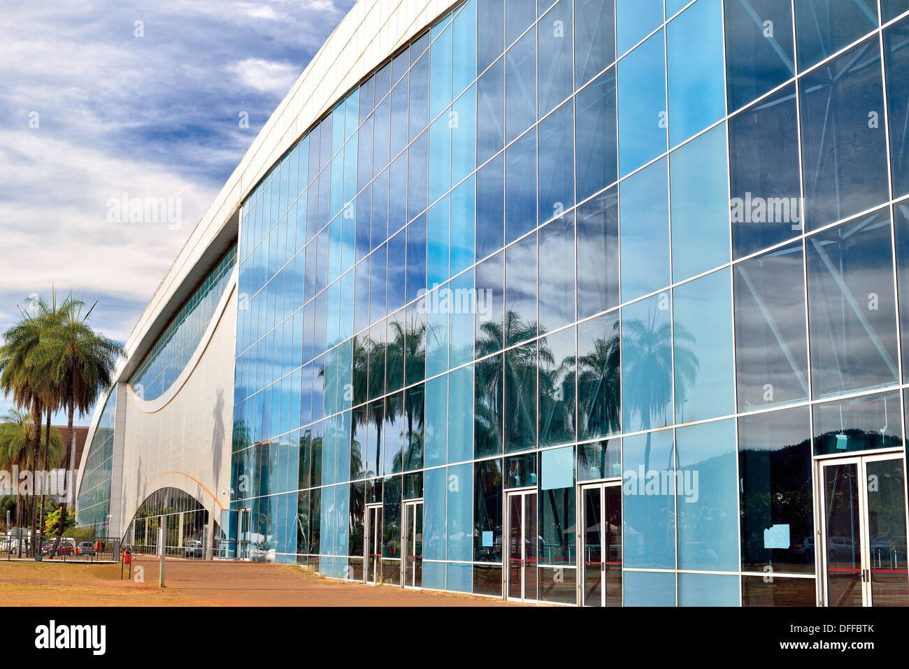 Brazil, Brasilia: Modern glass facade of the Convention Center Ulysses ...