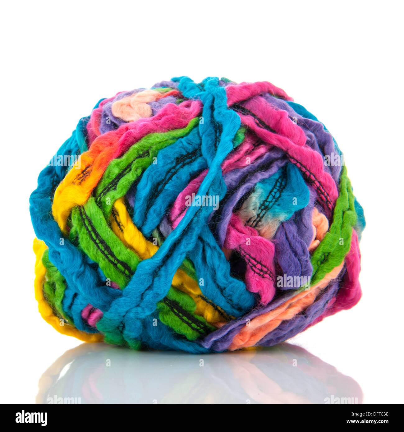 Modern ball wool in many colors isolated over white background Stock ...