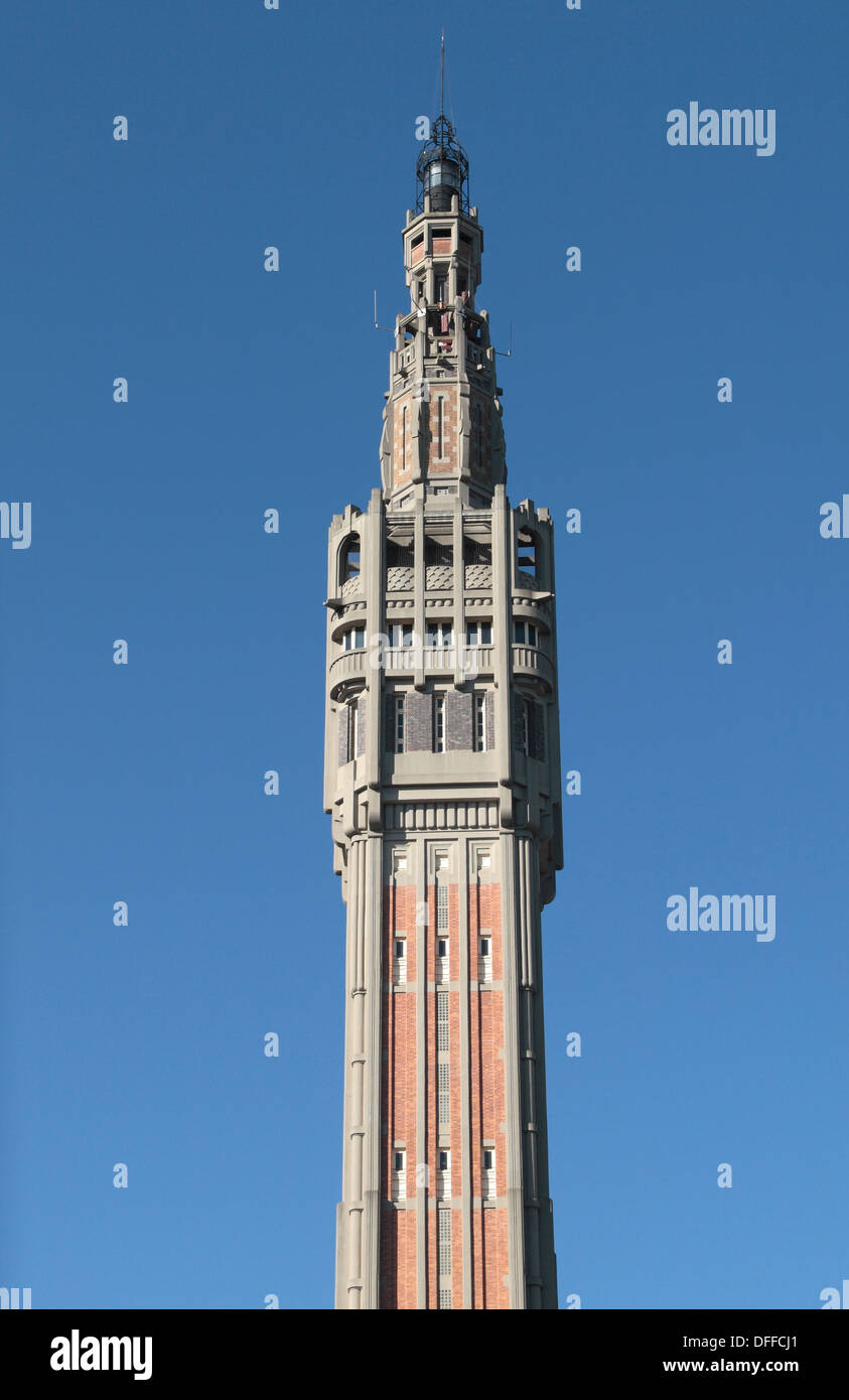 The town hall Belfry tower, a World Heritage Site, in Lille, Nord-Pas ...