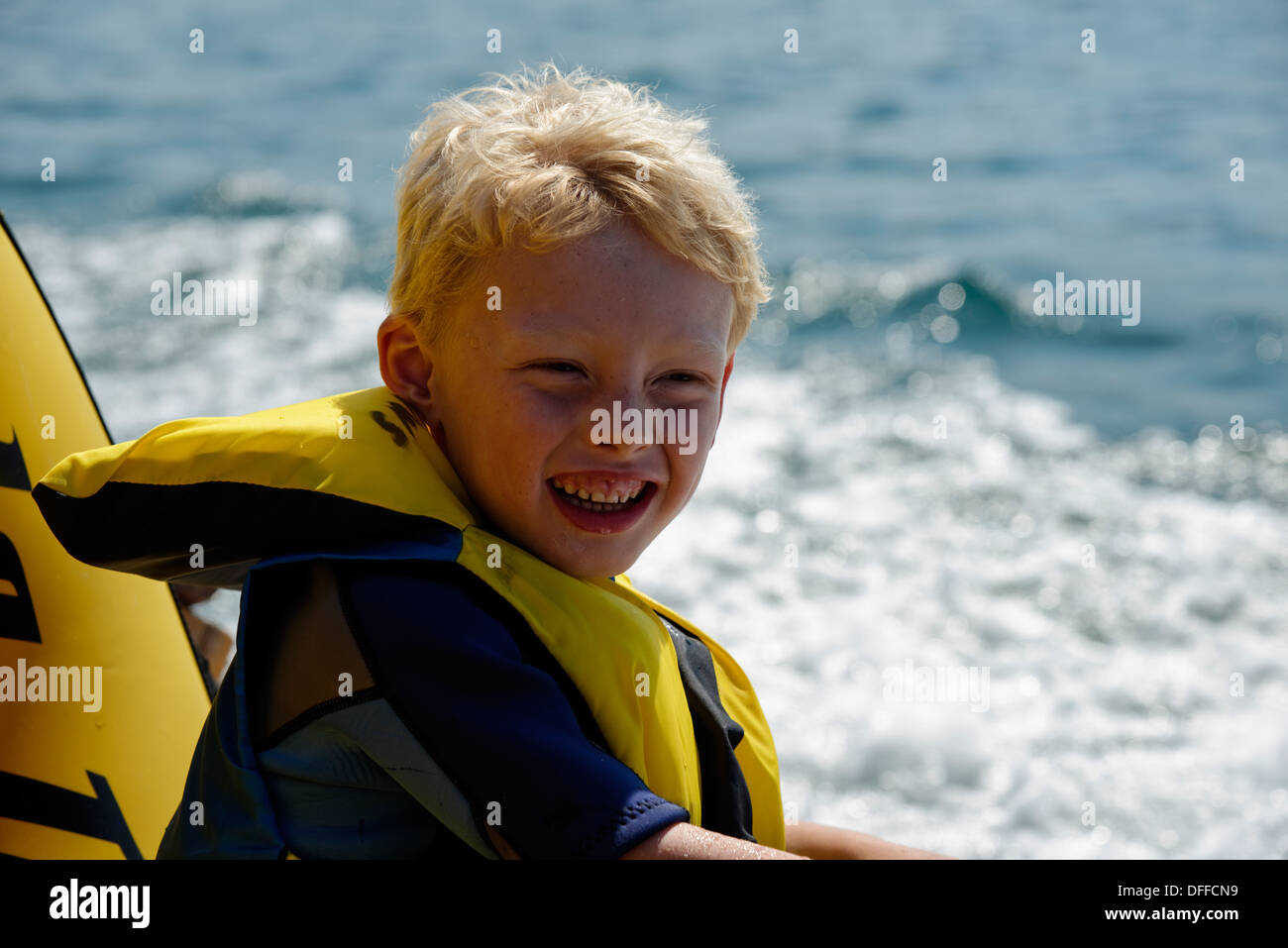 Boy on boat hi-res stock photography and images - Alamy