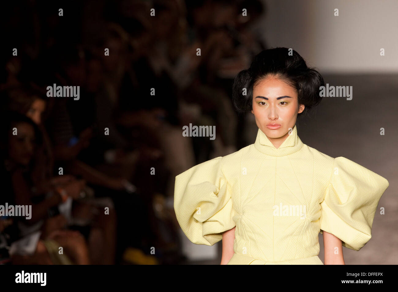 Model on the catwalk at the Corrie Nielsen fashion show during London ...